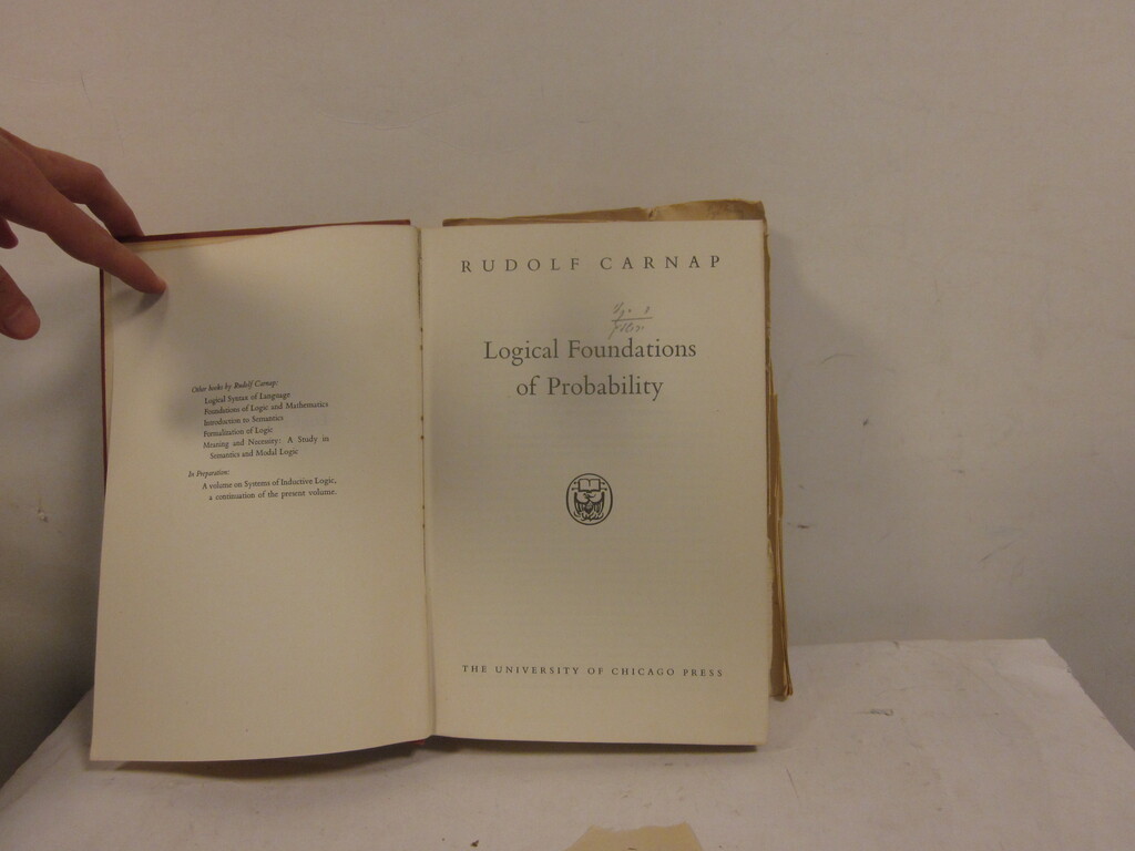 Logical Foundation of Probability / Carnap, Rudolf - הגלריה לספרות ...