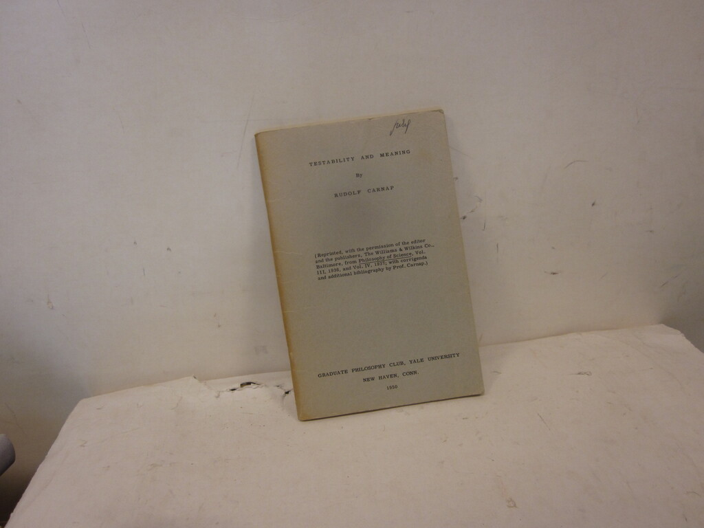 Testability and Meaning / Carnap, Rudolf - The Book Gallery